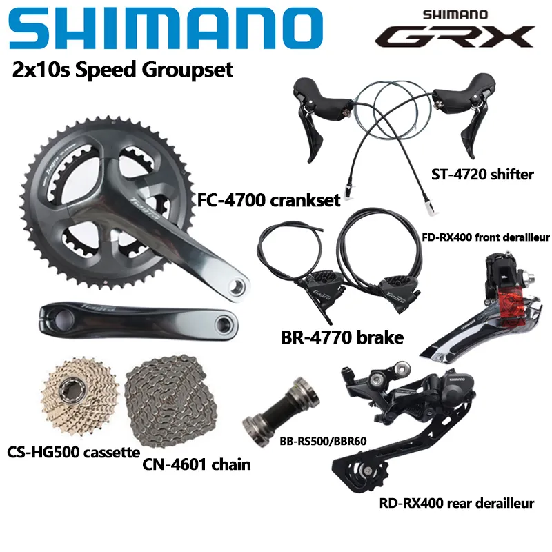 Shimano 4700 4720 2x10s Speed Groupset 4770 Hydraulic Disc Brake RX400 ...