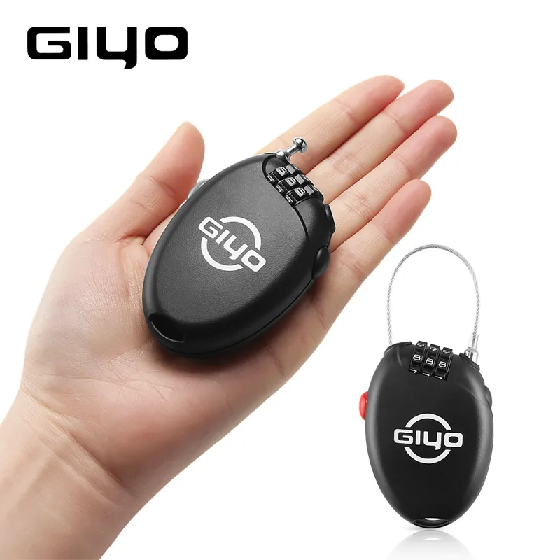 GIYO Multi Function Mini Cable Bicycle Lock 3 Digit Password Bike Lock ...
