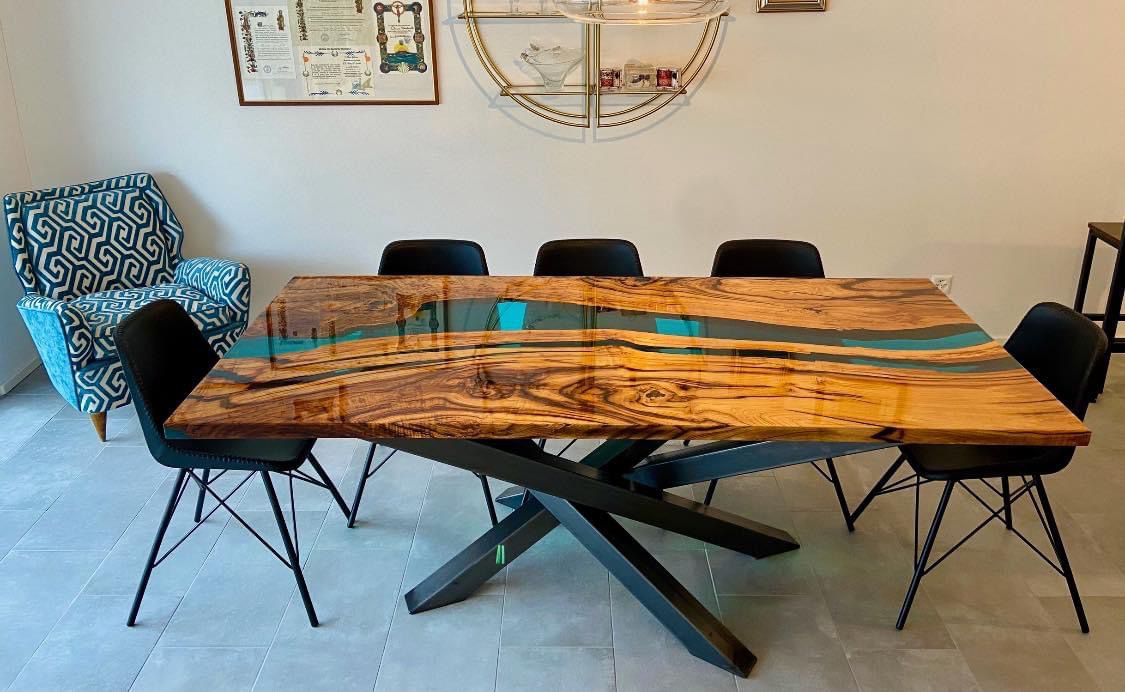 DIY epoxy resin river desktop - resin desktop tutorial