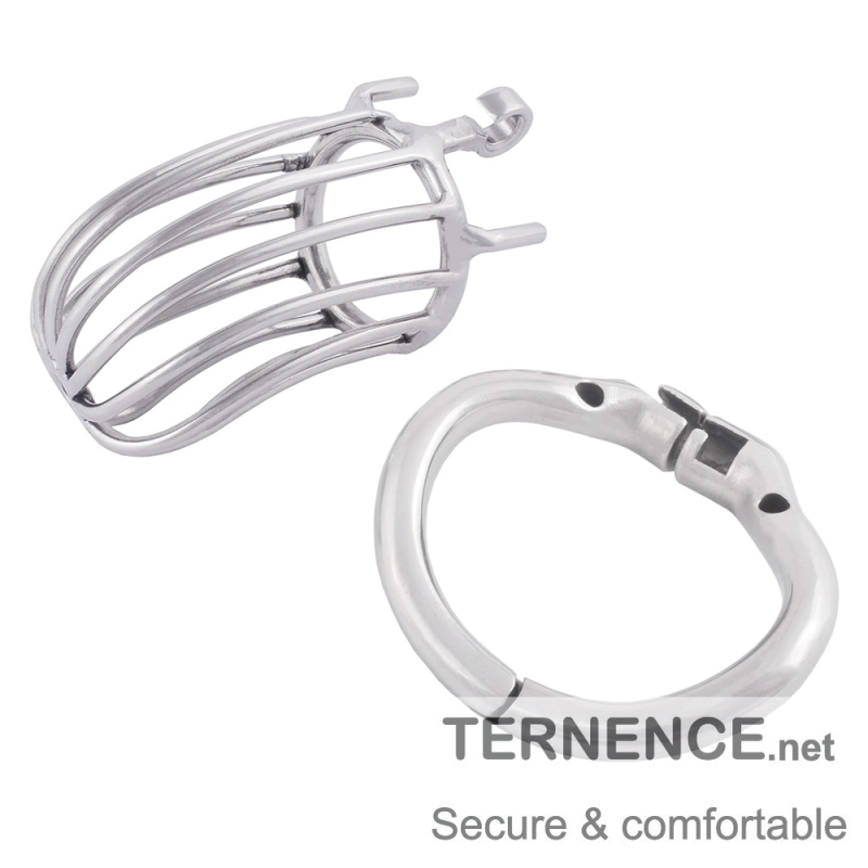TERNENCE Chastity Locked 304 Stainless Steel Long Section of The cage ...