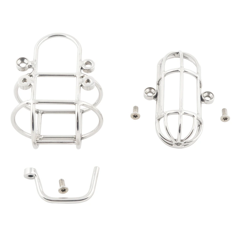 Ternence Large Detachable Male Chastity Device Steel Stainless Cock Cage Penis Ring Lock Adult