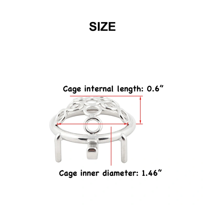Male Chastity Cage Super Short Stainless Steel Cock Cage Easy to Wear Men's Penis Lock (only ...