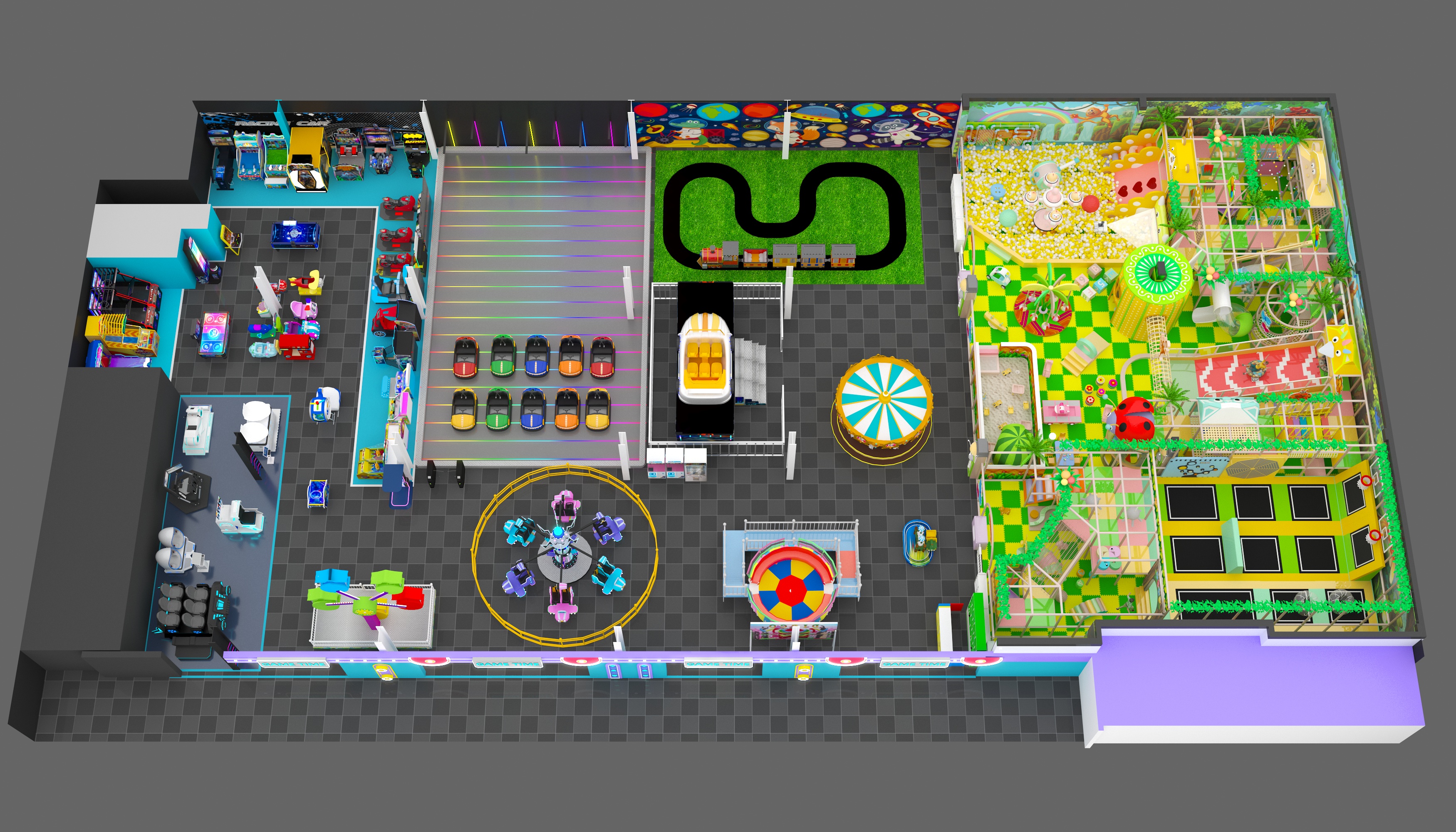 Custom design indoor children play center with soft playground and game ...
