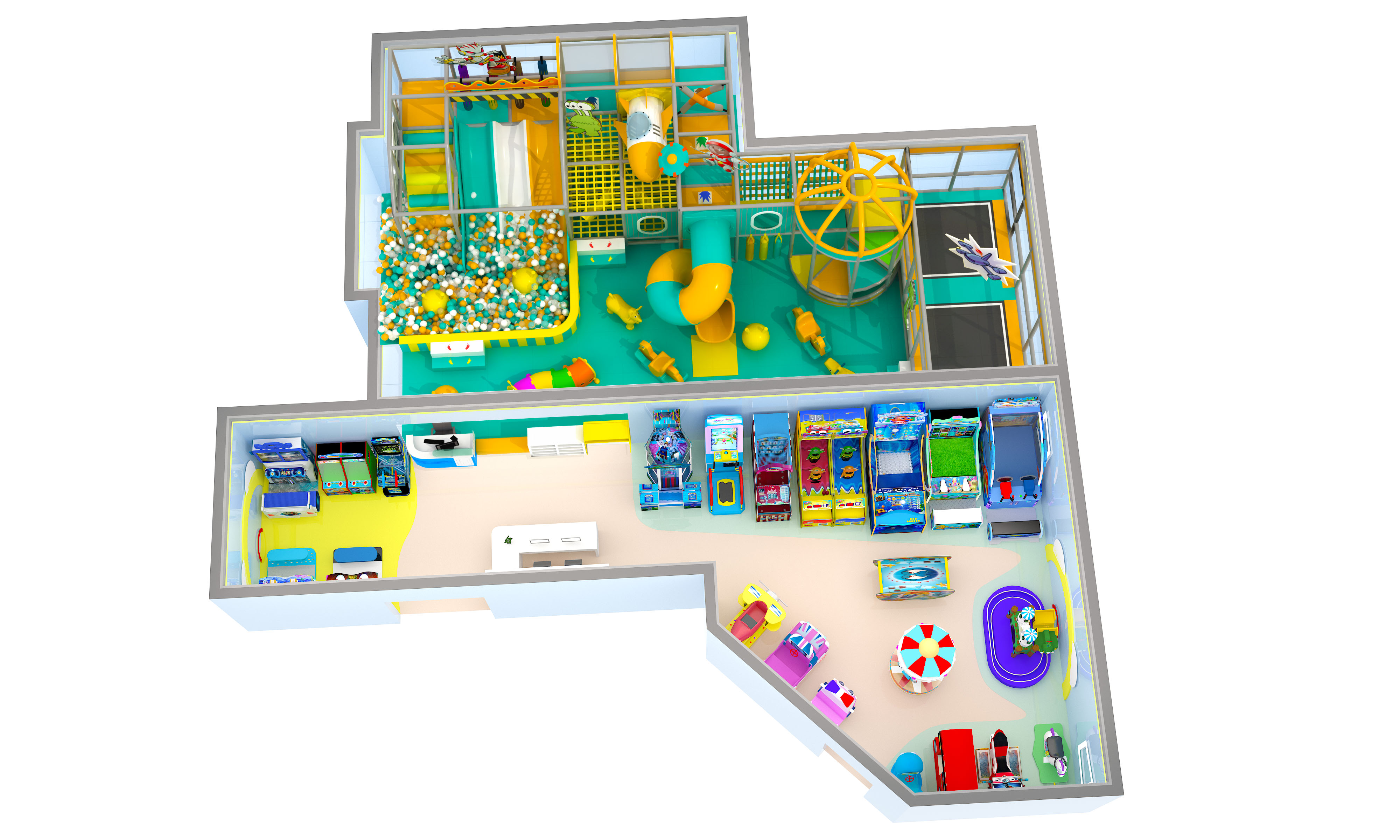 200sqm soft playground+arcade machine