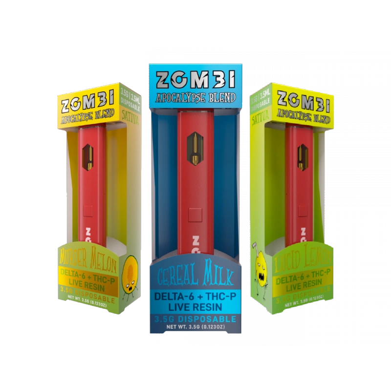 ZOMBI CEREAL MILK 3.5-GRAM PREHEAT DISPOSABLE–DELTA-6+THC-P+LIVE RESIN