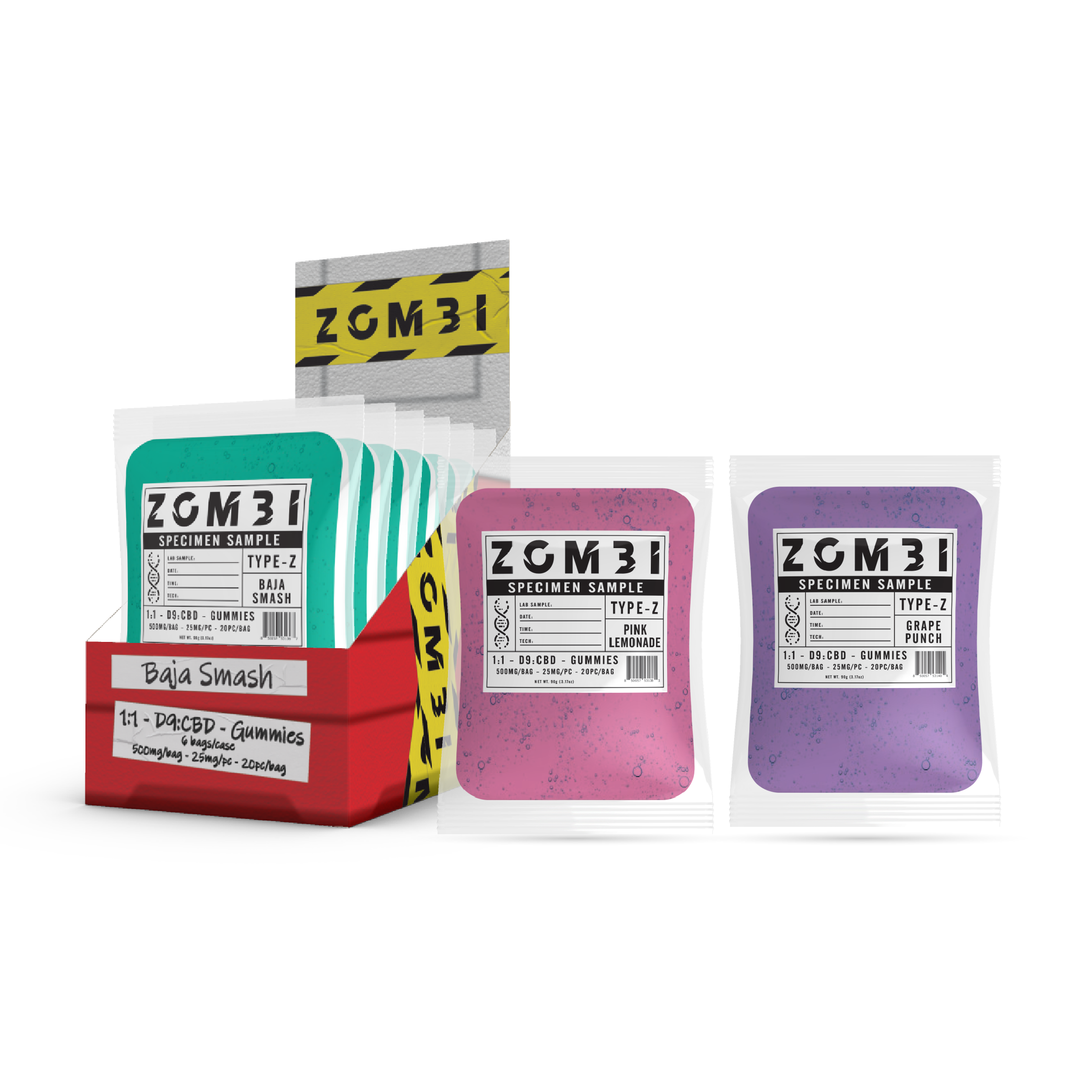 ZOMBI 1:1 - D9:CBD 500MG GUMMIES