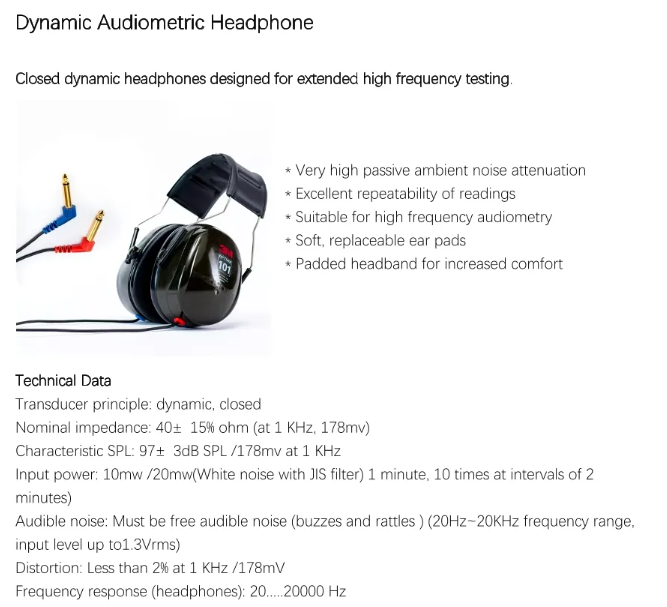 Dynamic Audiometric Headphone,Earphones & Headsets