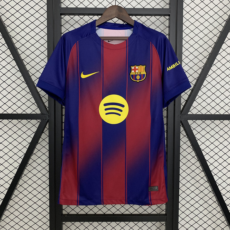 25-26 Barcelona Red Blue Home Soccer Jersey