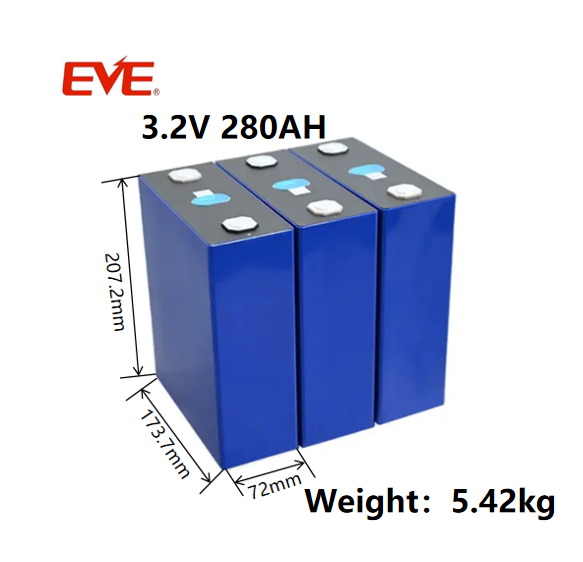 Wholesale EVE 3.2V 280Ah new prismatic Lfp 3.2v battery cell 280ah rechargeable battery for ...