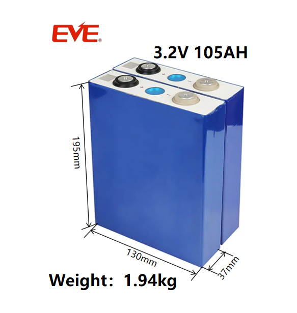 EVE 3.2V 105Ah LiFePO₄ Prismatic Battery Cell - lithium-ion battery ...