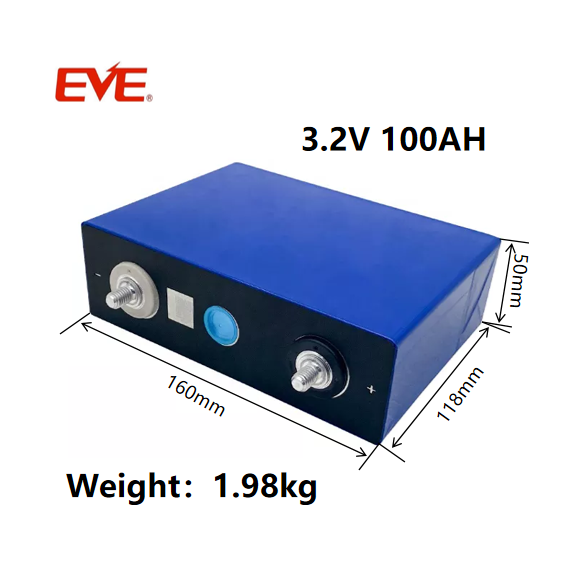 Grade A EVE 3.2V 100Ah prismatic lifepo4 cells rechargeable lithium ion battery for solar energy ...