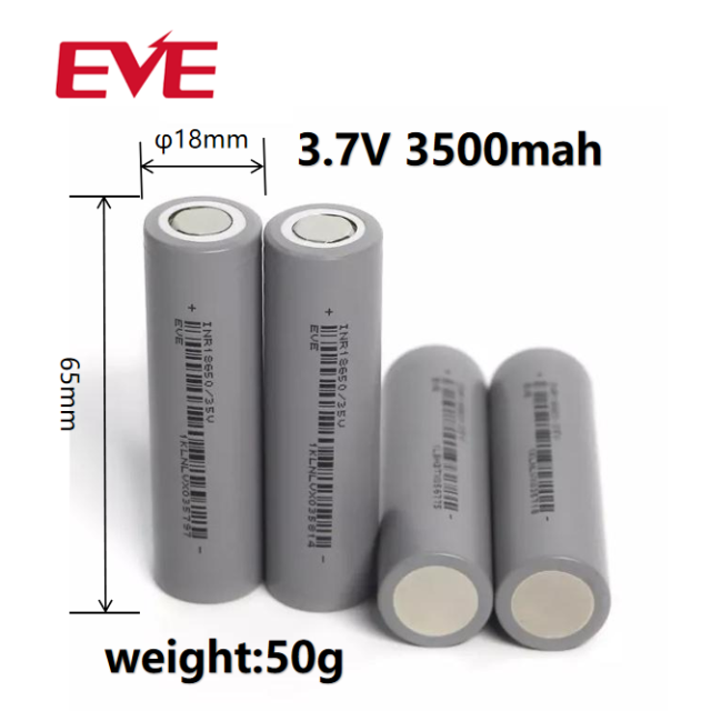 EVE INR18650 35V 3500mAh 3.7V Lithium Ion Battery 3500mAh 18650 Battery 18650 3500mAh Li ion ...