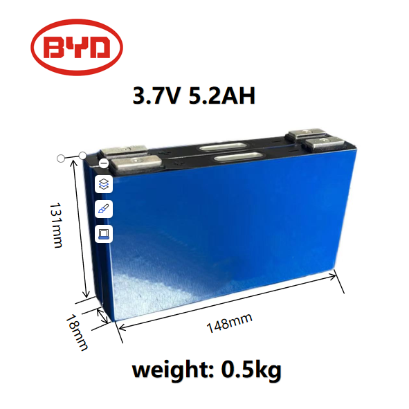 BYD 3.7v 5.2ah High rate 70C discharge NMC Lithium ion Battery ...