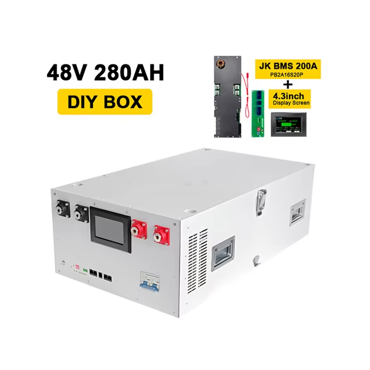 48V 16S 51.2v Server Rack DIY Unit BOX Built-in JK BMS Inverter 2A Active Balance BMS stackable ...