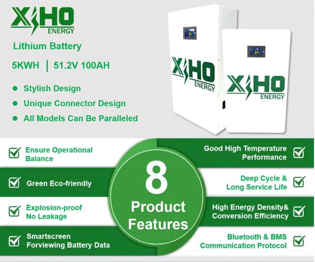 5kWh 51.2V 100Ah Solar Battery Pack for Home Energy Storage - LiFePO4 16S BMS for Solar Applications