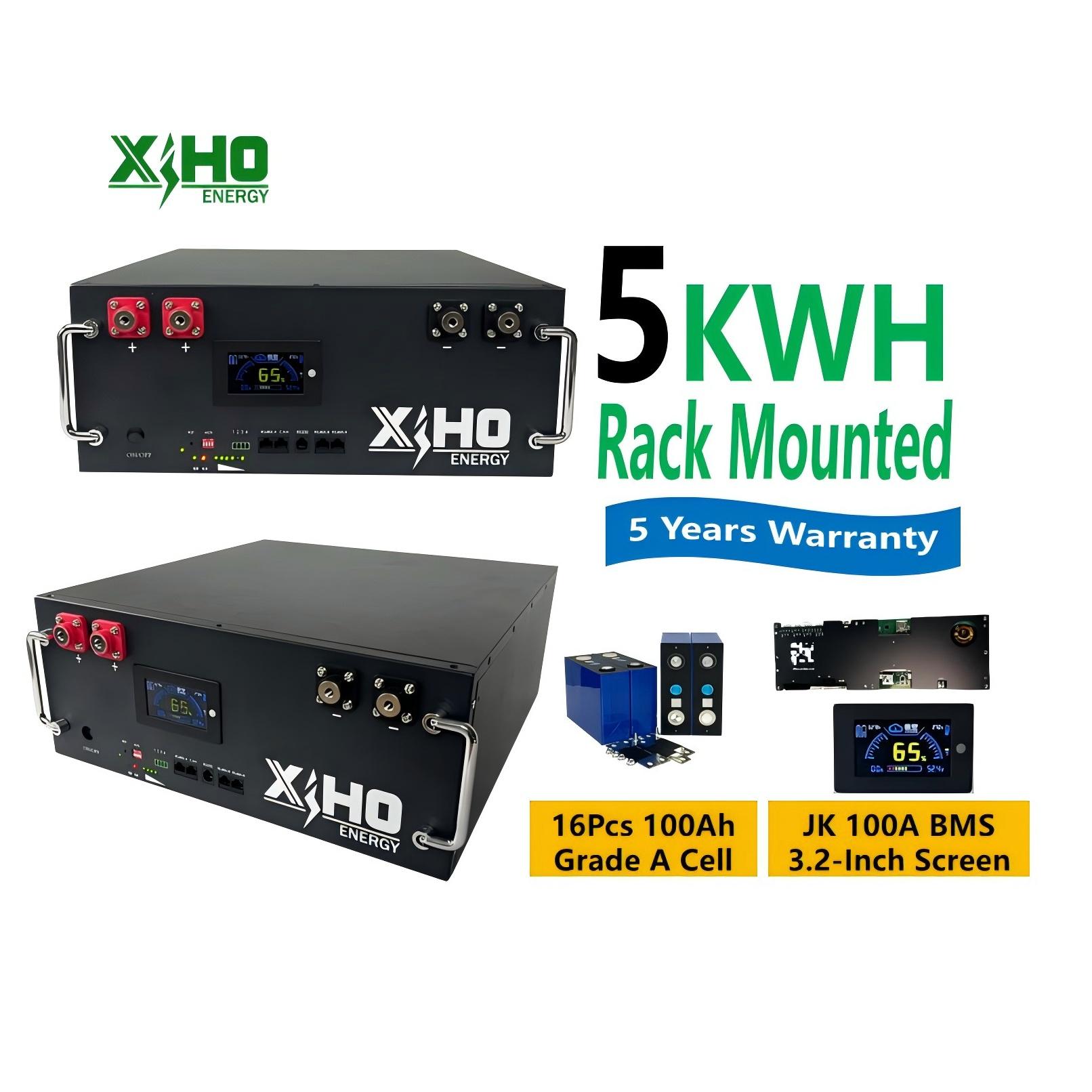 Buy 5kWh 51.2V 48V 100Ah Solar Energy Storage Battery Pack - Rack Mounted LiFePO4 Battery for ...