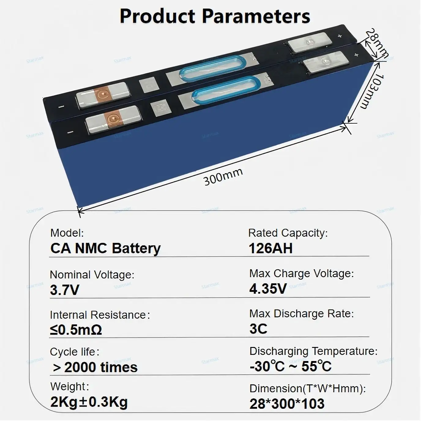 Brand New A Grade CATL 3.7V 126Ah NMC Prismatic Lithium ion Battery Cell For Power Supply System