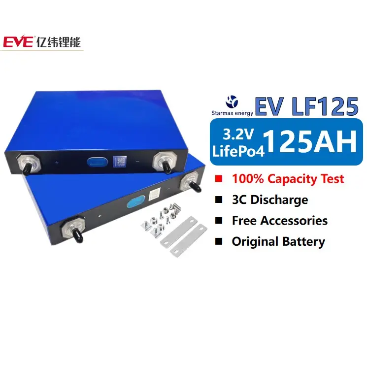 Eve 3.2V 125Ah Rechargeable Prismatic Cell 4000 Cycles LiFePo4 Battery ...