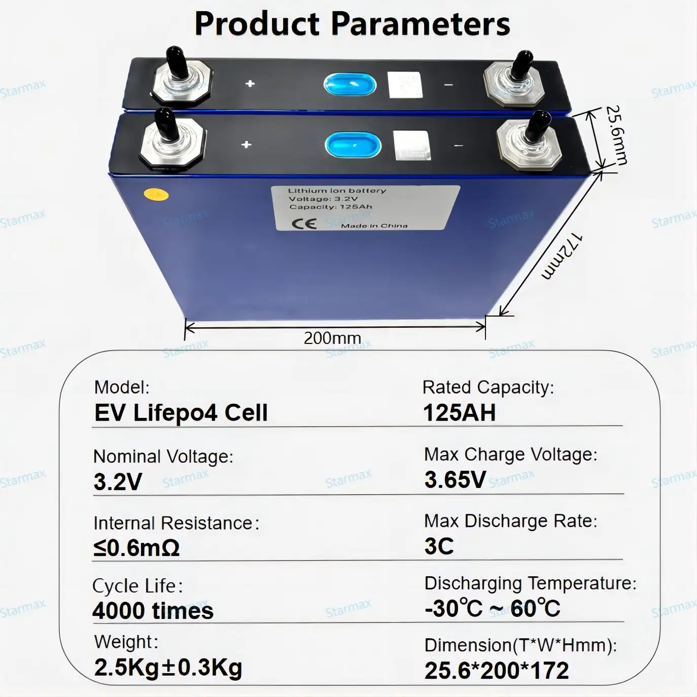 Eve 3.2V 150Ah Rechargeable Prismatic Cell 4000 Cycles Phosphate ...