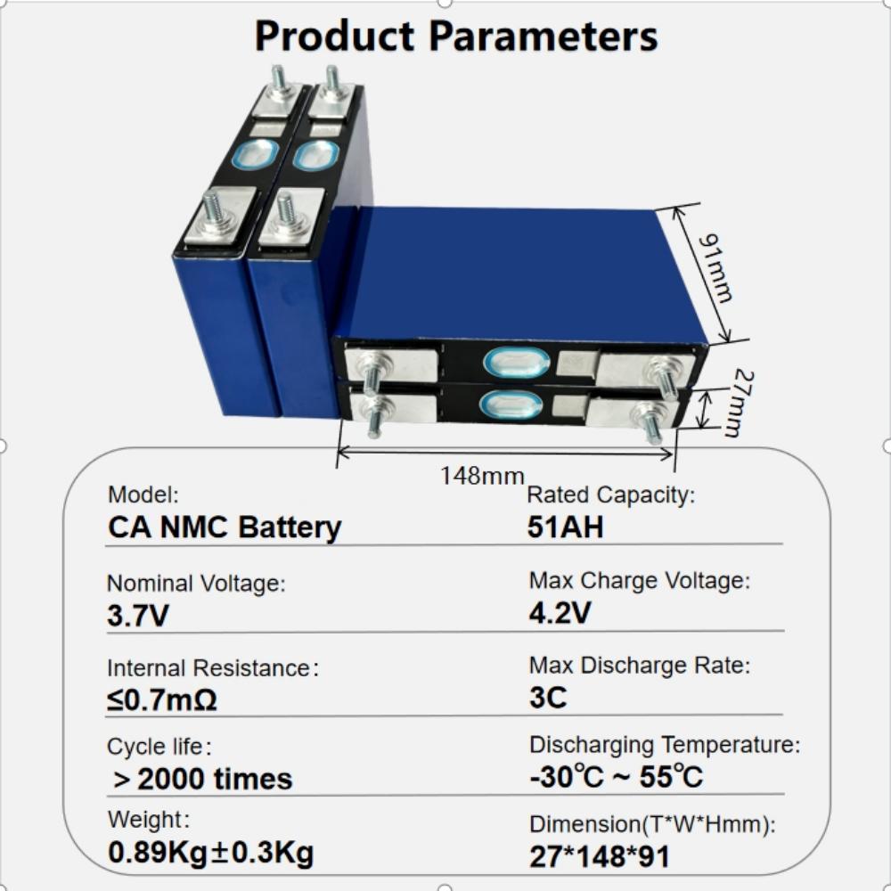 Starmax Catl 3.7V 51Ah Rechargeable Prismatic Cell Nmc Battery for Electric Scooters