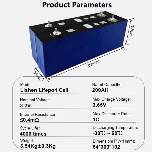 Lishen 3.2V 200ah lithium ion battery lifepo4 prismatic rechargeable battery for solar energy system