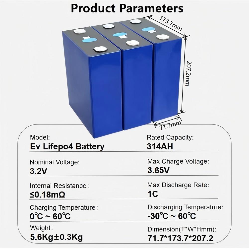 Eve MB31 3.2V 314Ah Rechargeable Prismatic Cell 8000 Cycles 306Ah 314Ah 330Ah 3.2V LiFePo4 ...
