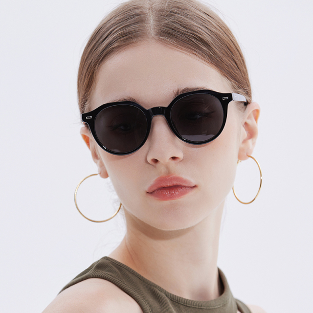 RIANOVA Round frame polarized sunglasses sun shading 1855