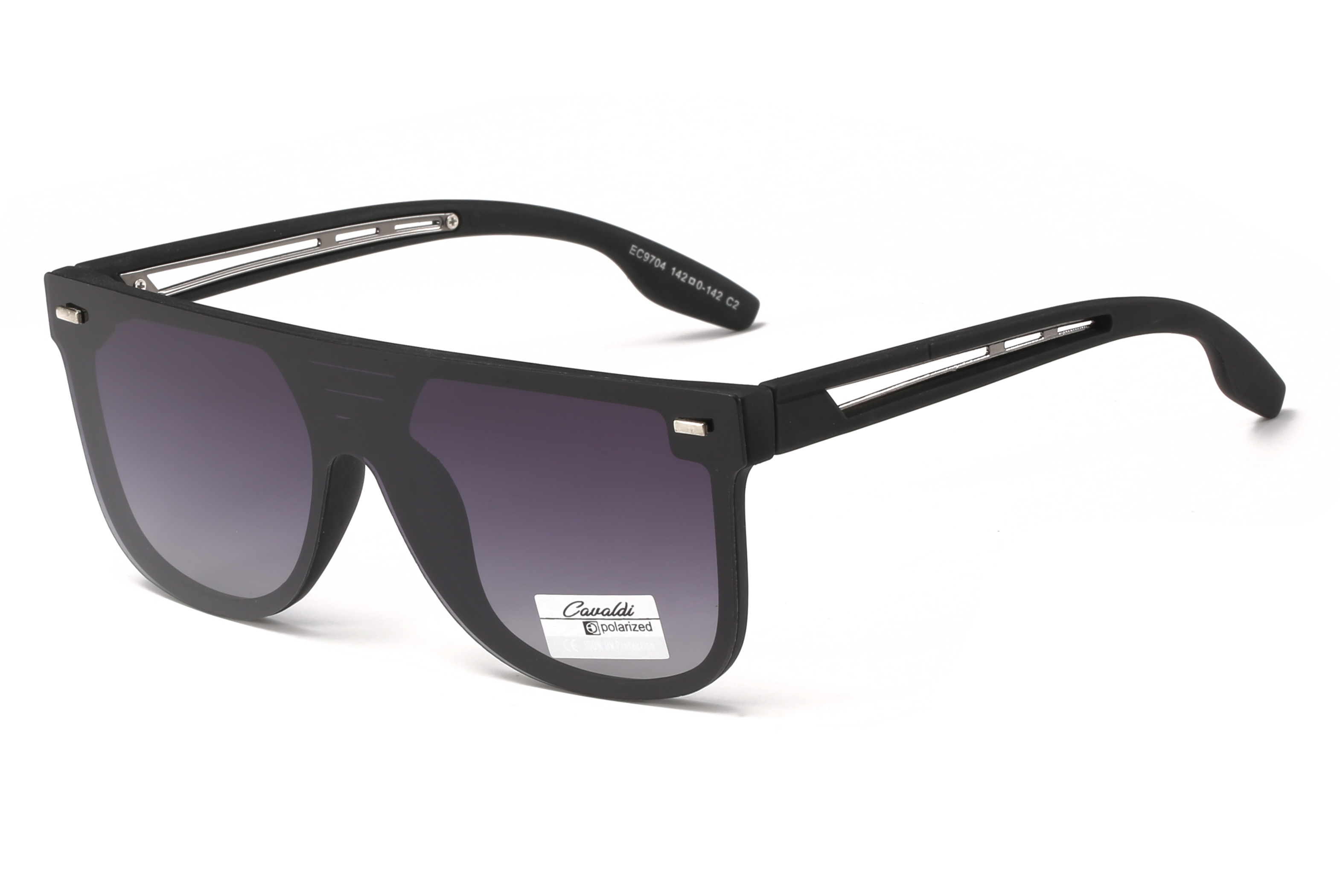 Enrique Cavaldi Polarized Sunglasses Square Frosted Frames 9704