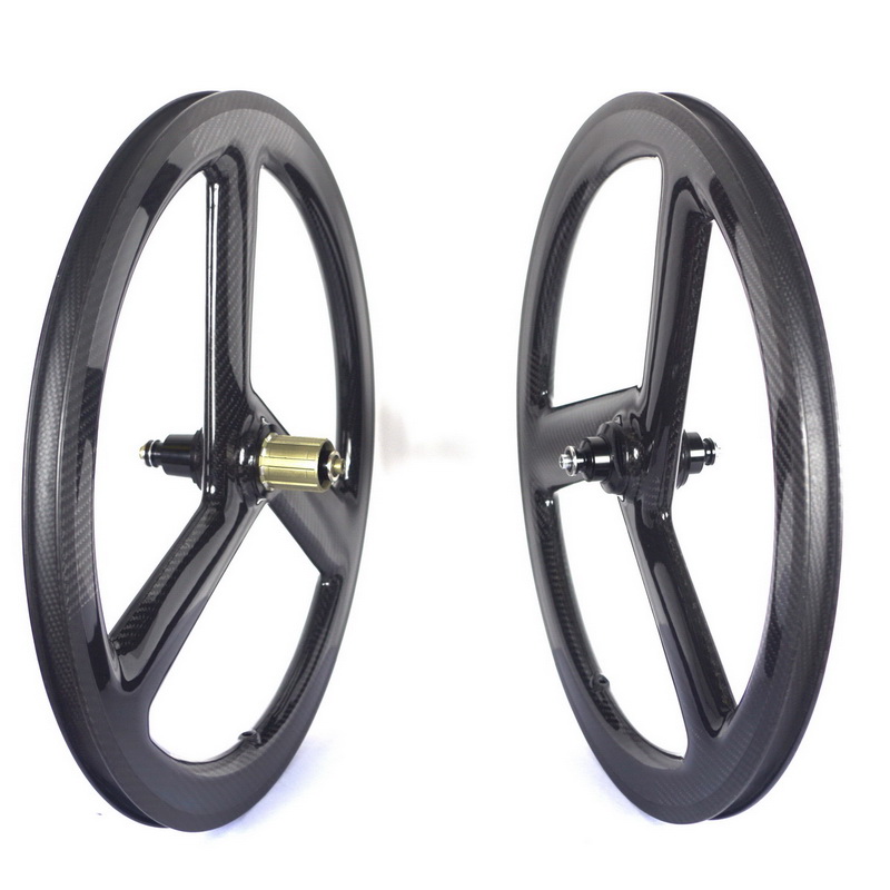 20 inch tri spoke carbon wheels disc brake or rims brake