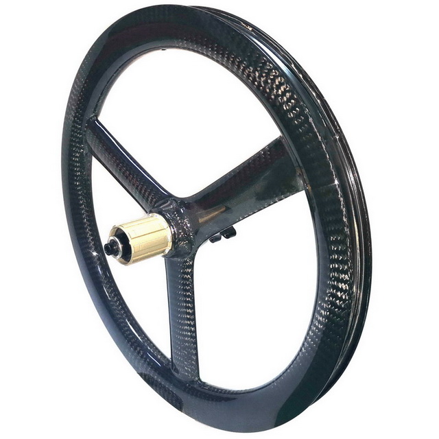 16 INCH 349 TRI SPOKE CARBON WHEELS DISC BRAKE RIMS BRAKE CLINCHER