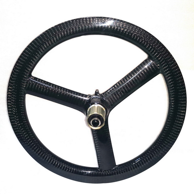 16 INCH 349 TRI SPOKE CARBON WHEELS DISC BRAKE RIMS BRAKE CLINCHER