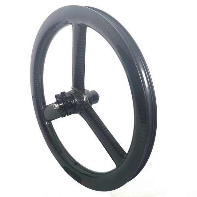 16 INCH 349 TRI SPOKE CARBON WHEELS DISC BRAKE RIMS BRAKE CLINCHER