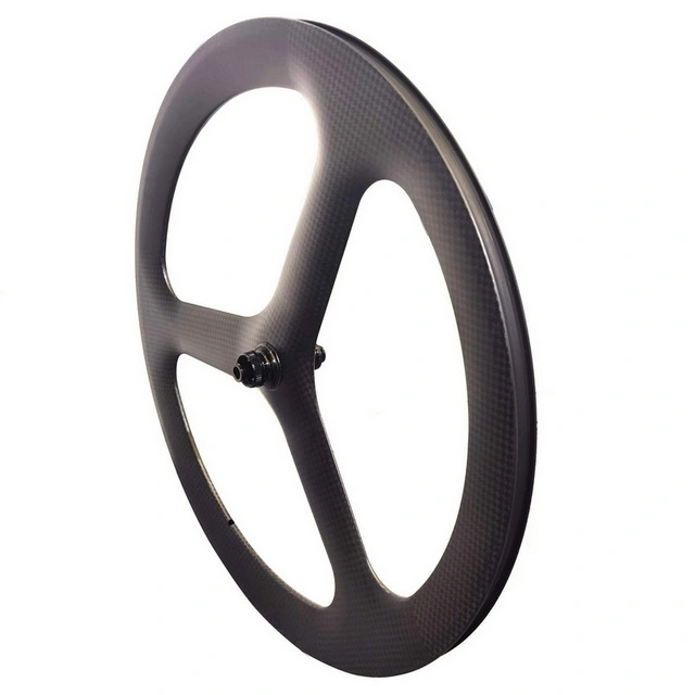 700C Ultra Light Tri Spoke Carbon Wheels Tubeless Tubular 25mm Width ...