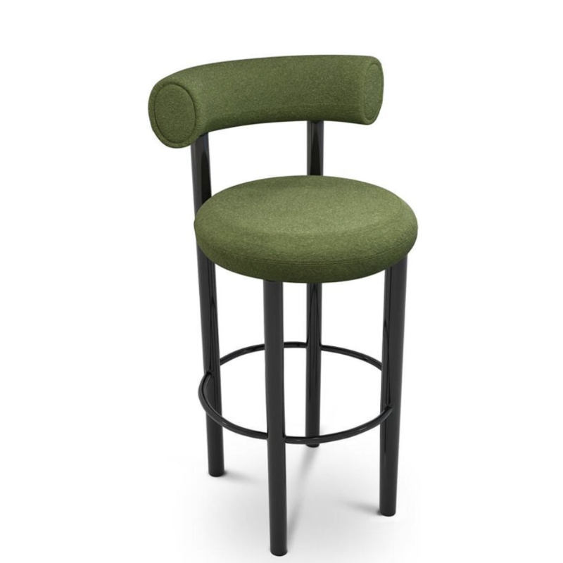 velvet wooden high bar chair
