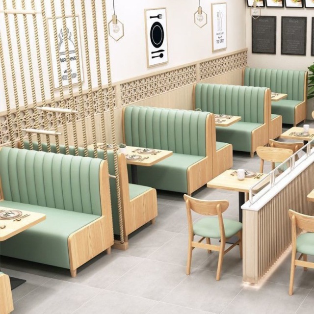package solution restaurant solid wood sofa commercial cafe dessert ...