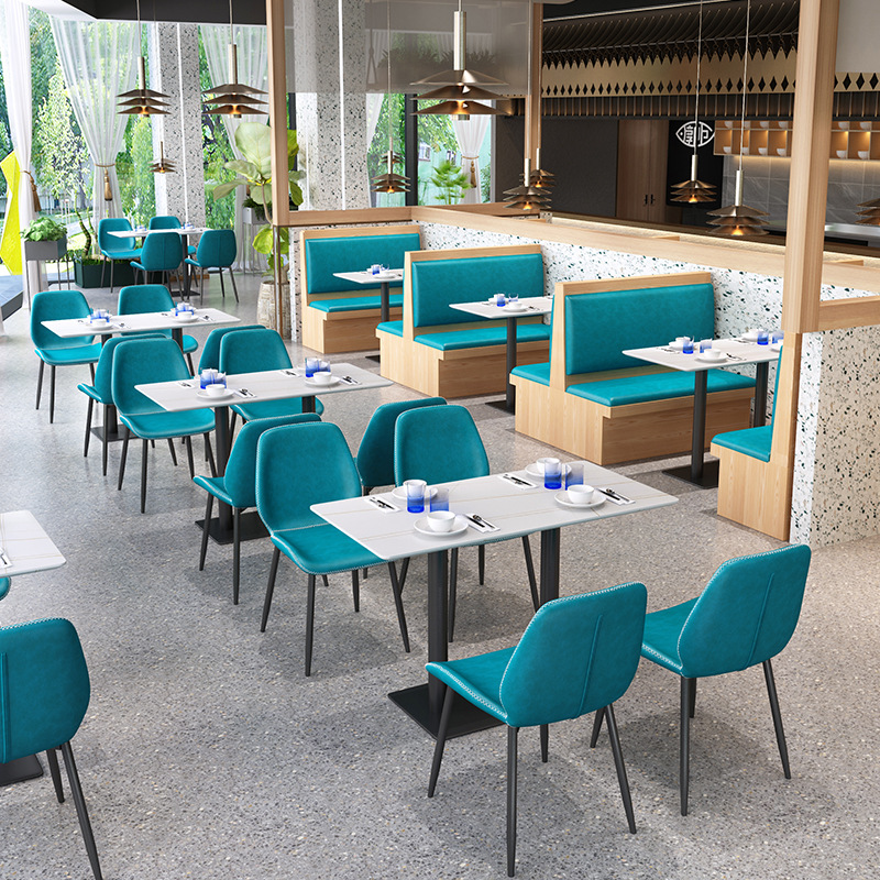 SOF custom sintered stone metal cafe furniture set dining fast food ...