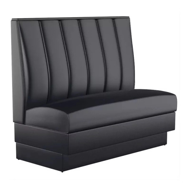 SOF Contemporary Restaurant 6-Channel Double Booth: Elegant All-Black Design for Modern Dining