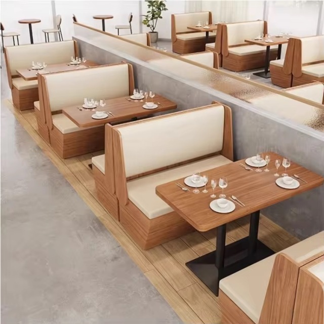 SOF Indoor Wooden Dining Table Booth Combination for Restaurants