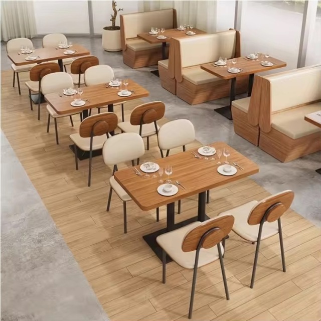 SOF Indoor Wooden Dining Table Booth Combination for Restaurants
