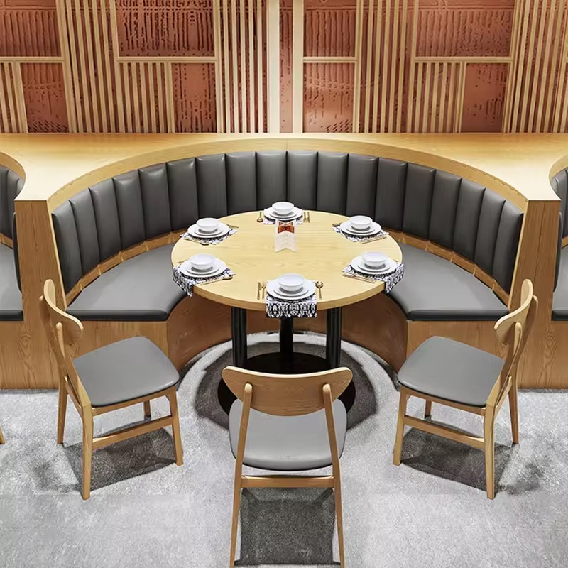 SOF Indoor Half-Round Booth Sofa Dining Table and Chair Set Furniture ...