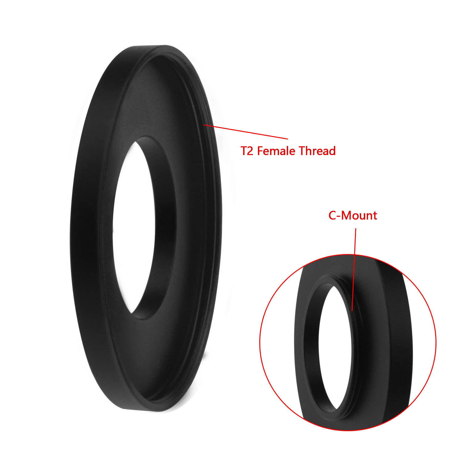 Astromania T2 female thread to C-mount camera adapter,4mm-can easily ...