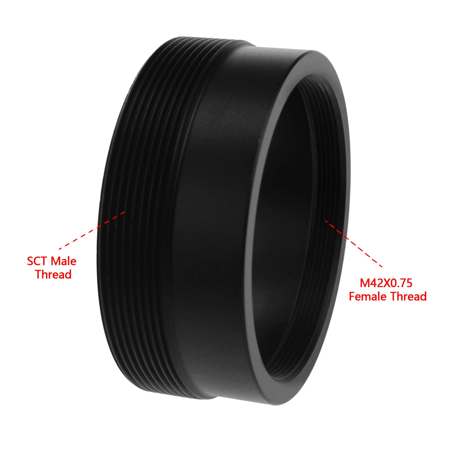 Astromania M42X0.75 female to SCT male thread (2", 24 TPI) Telescope Adapter