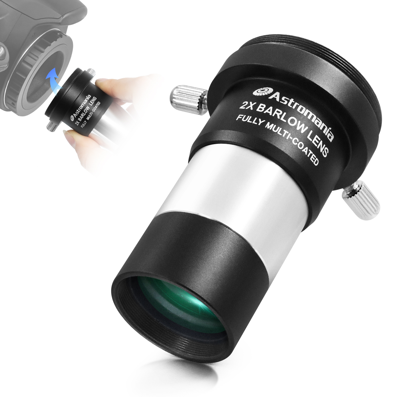 Astromania 2X Barlow Lens Upgraded 1.25 inch Metal Fully Multi Coated ...