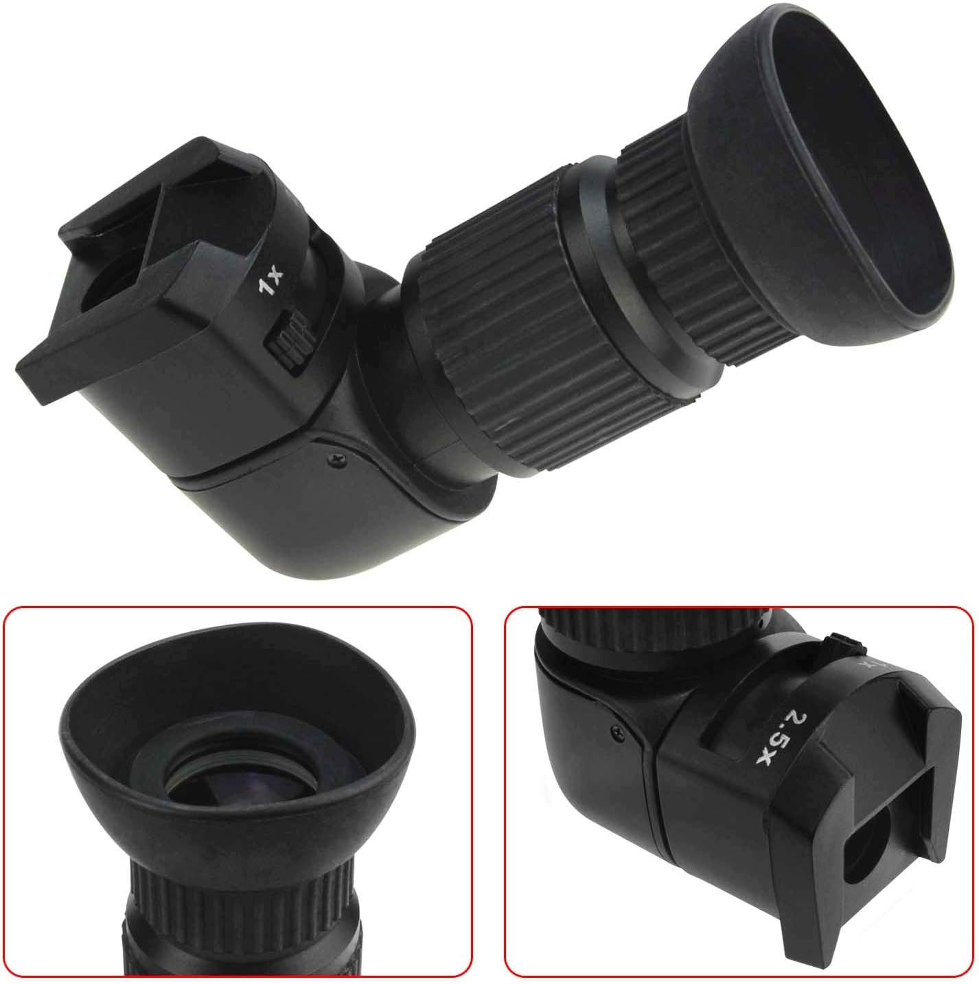 Astromania 1X/2.5X Magnification Right Angle Viewfinder with 6 Mounting ...