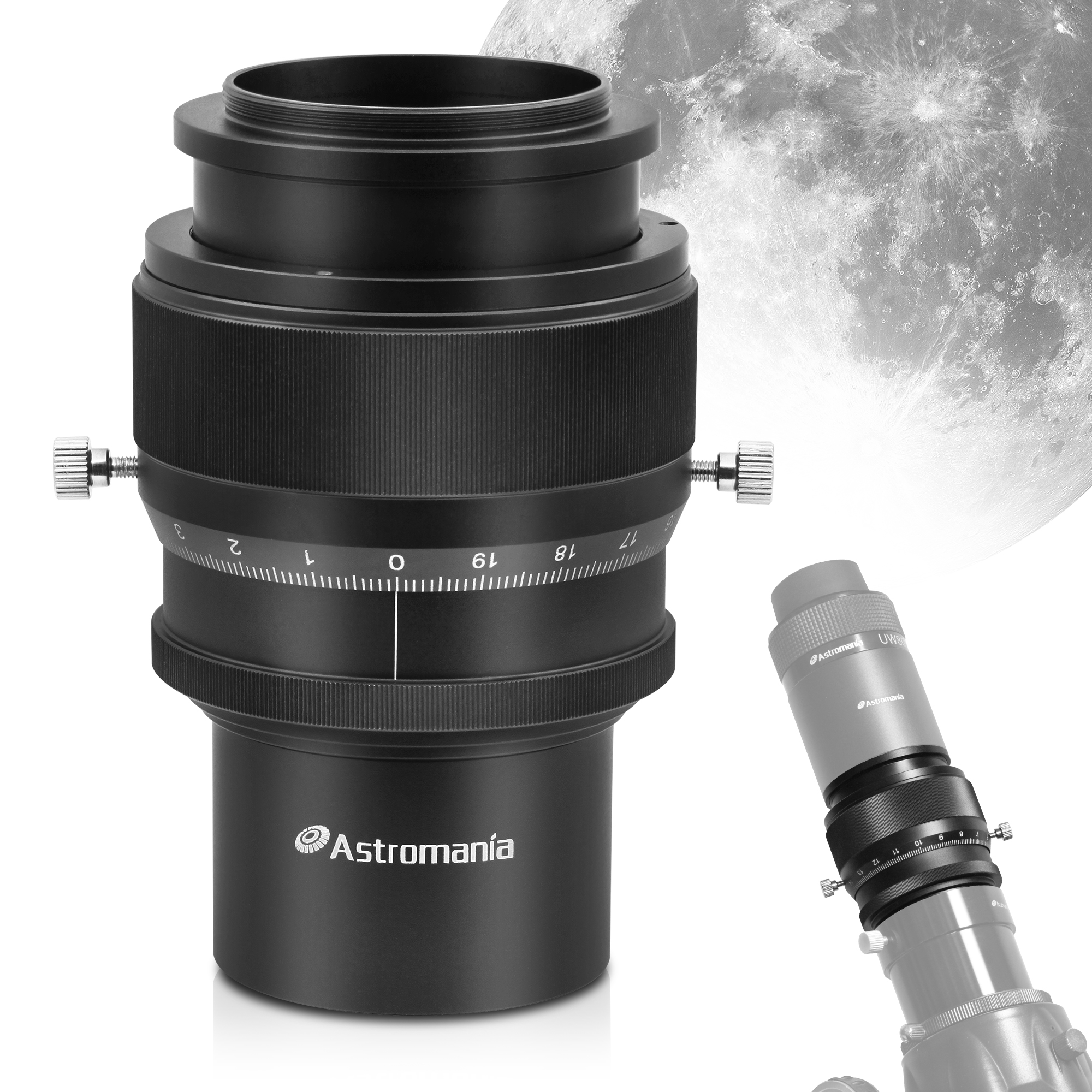 Astromania 2" Helical Micro Focuser with M48-thread and 0.1mm Scale for ...
