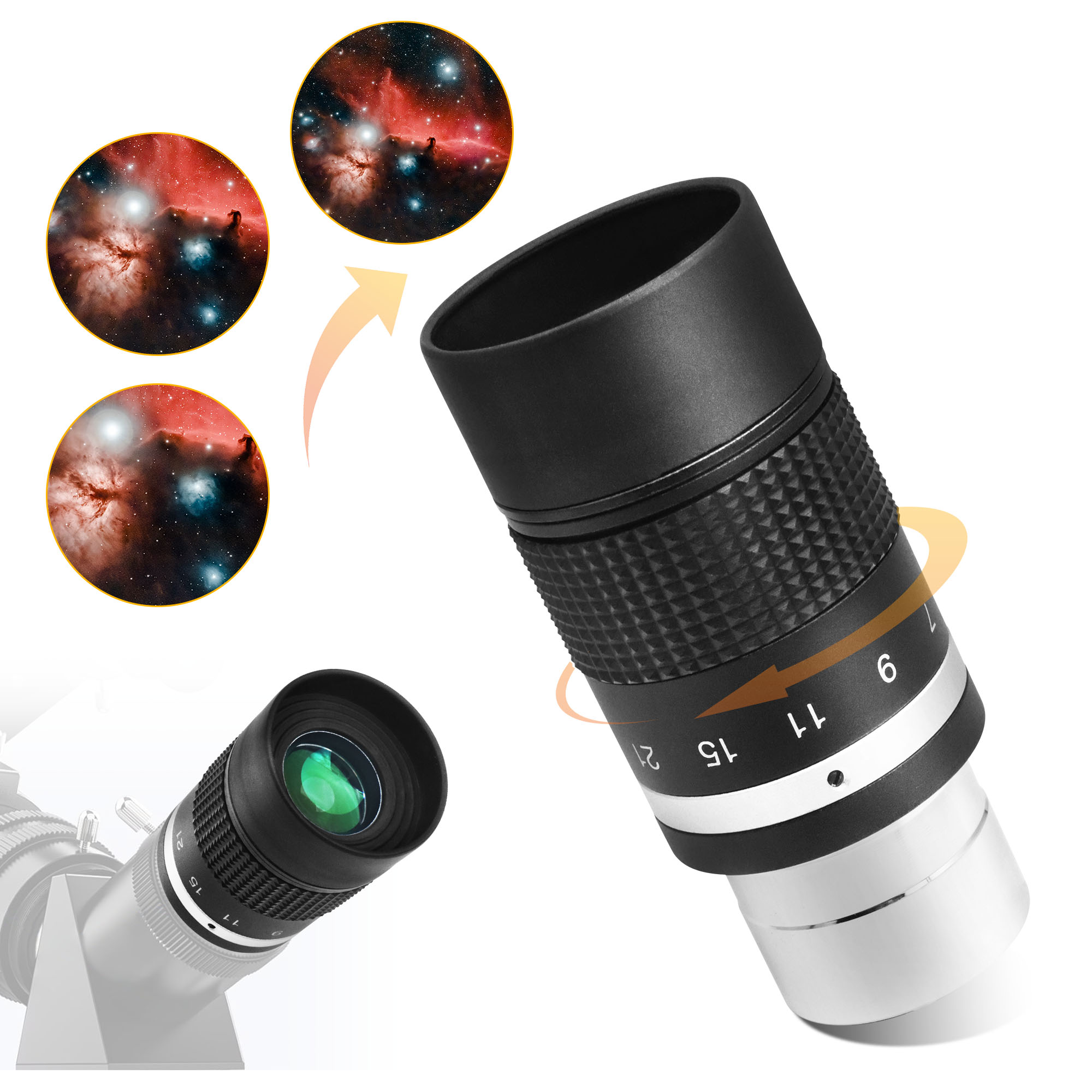 Astromania Zoom Eyepiece for Telescope 7-21mm Zoom Variable Power ...