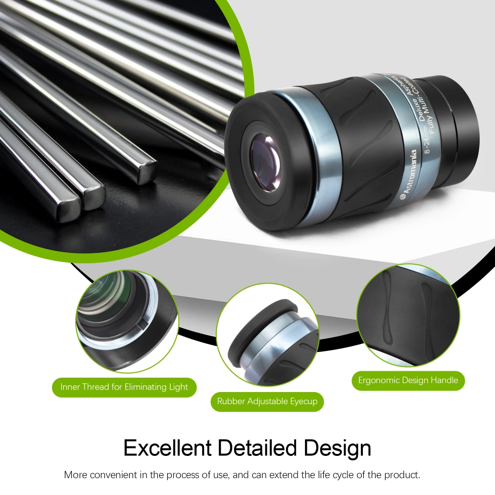 Astromania Updated Deluxe Zoom Aspheric Eyepiece for 1.25/2 inch ...