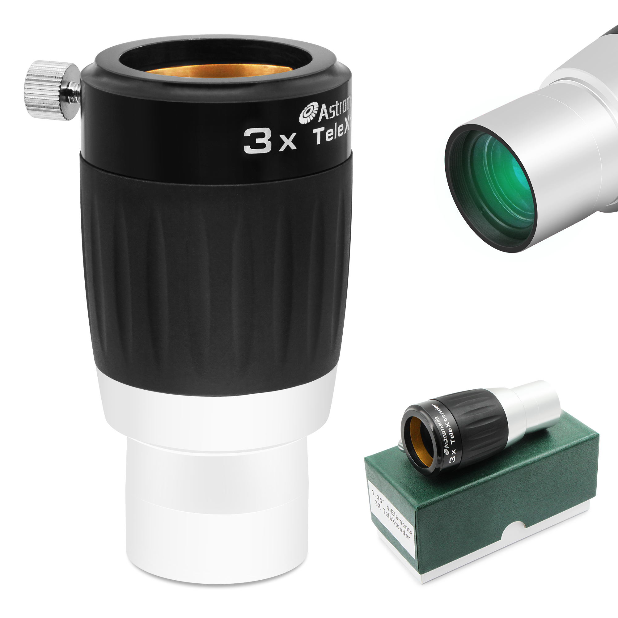 Astromania Barlow Lens 3X 1.25 Inch - 4-Elements Multi-Coated Metal ...