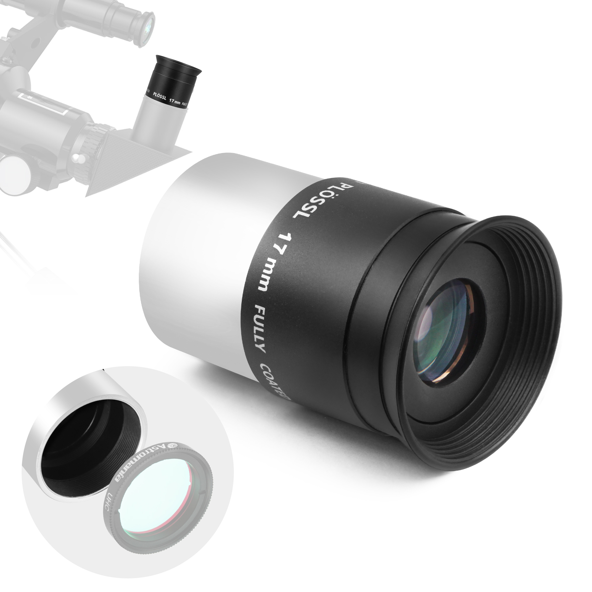 Astromania 1.25" 17mm Plossl Telescope Eyepiece - 4-element Plossl ...