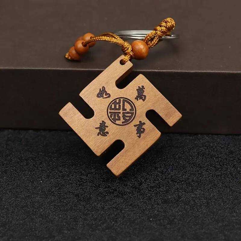 Men Swastika Good Luck Keychain